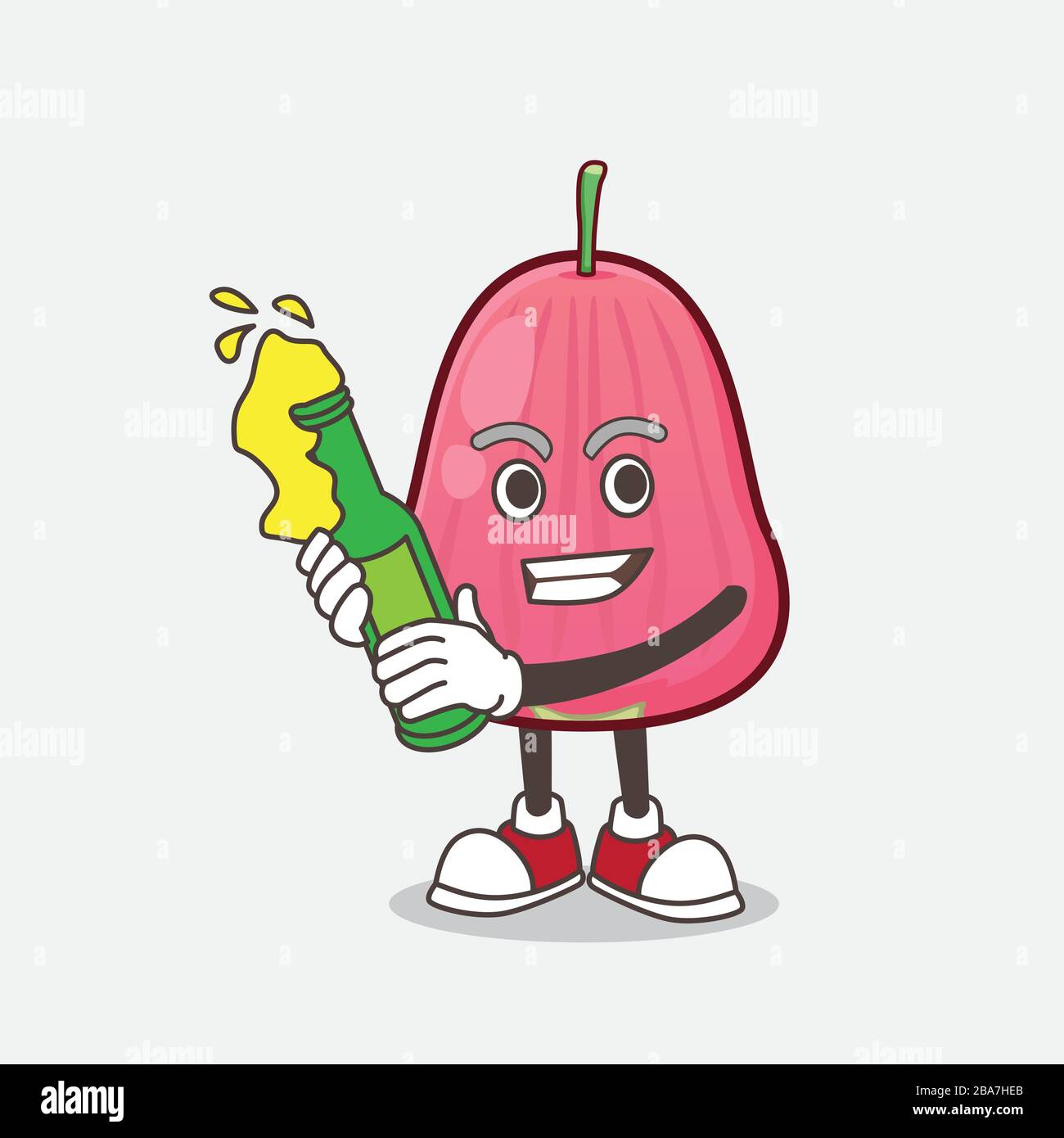 Pink Java Apple Mascot Character Vector Illustration Stock Vector Image ...