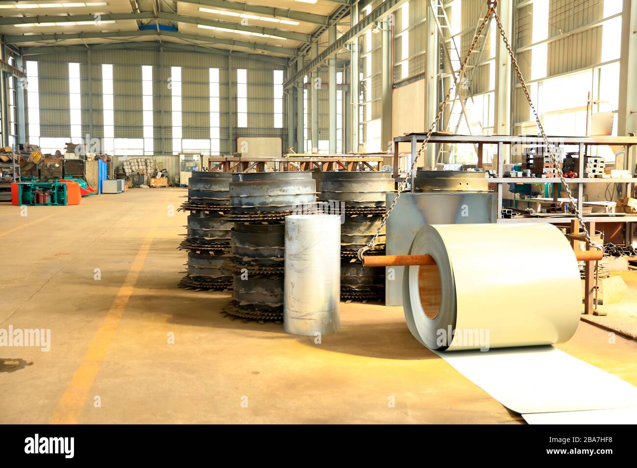 The workshop and equipment of an agricultural machinery factory Stock ...