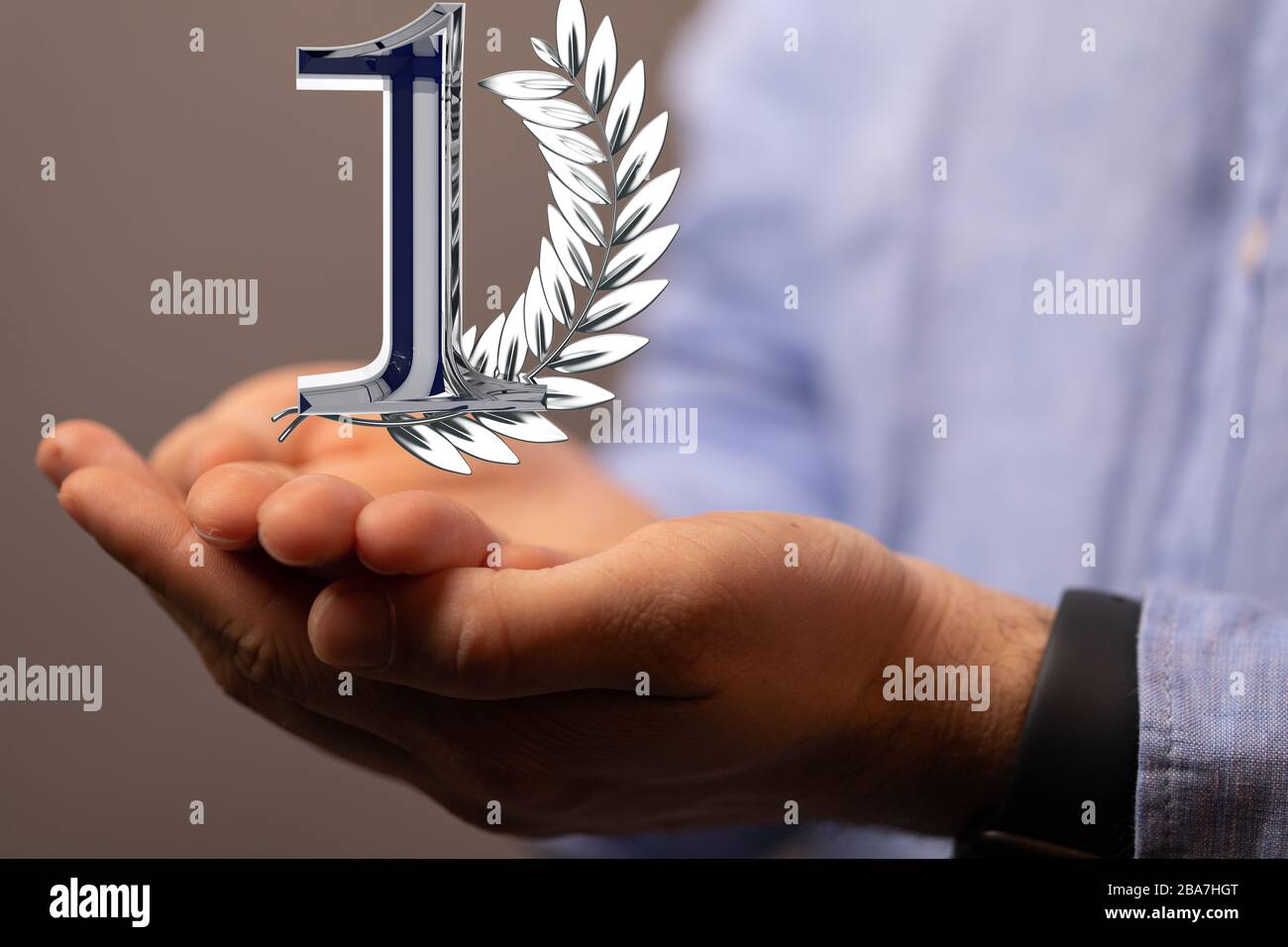 A First or one Years award Digital number award Anniversary 3d Stock ...