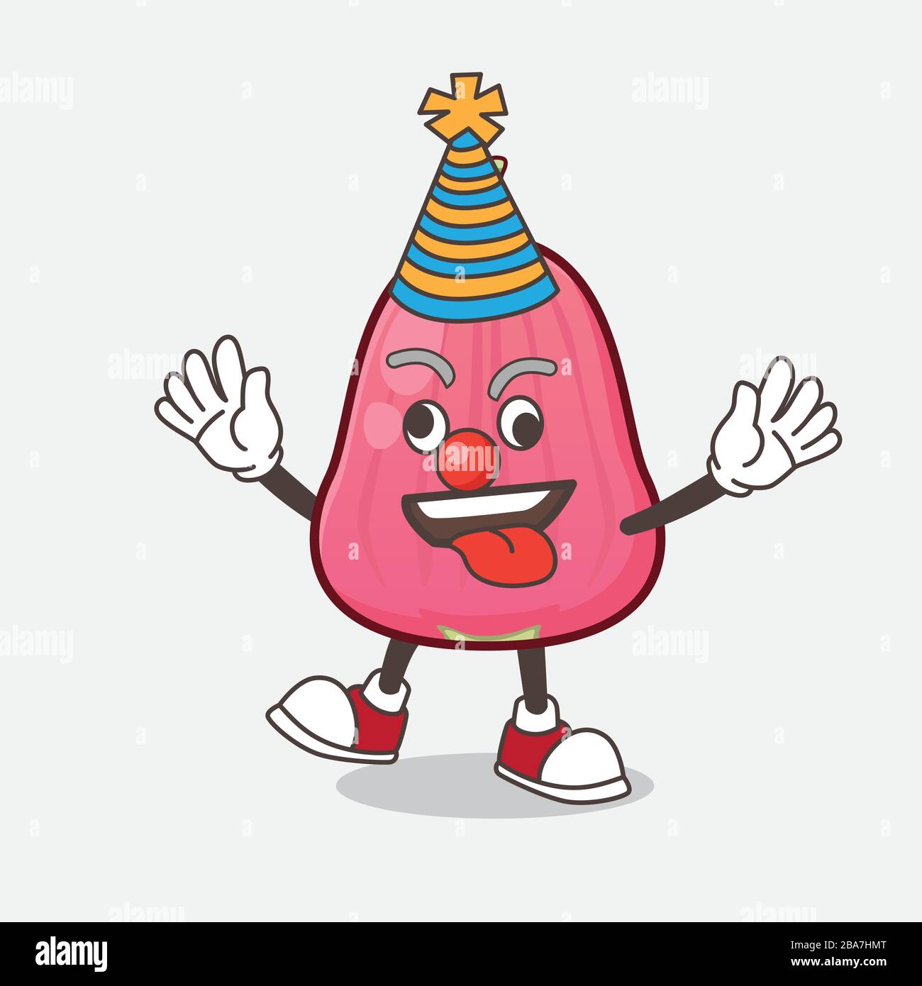 Pink Java Apple Mascot Character Vector Illustration Stock Vector Image ...