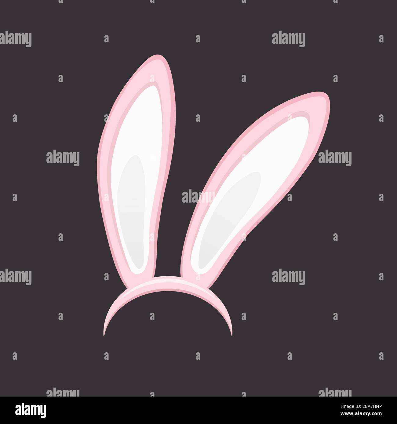 Easter bunny ears isolated. Cartoon cute rabbit Headband for poster ...