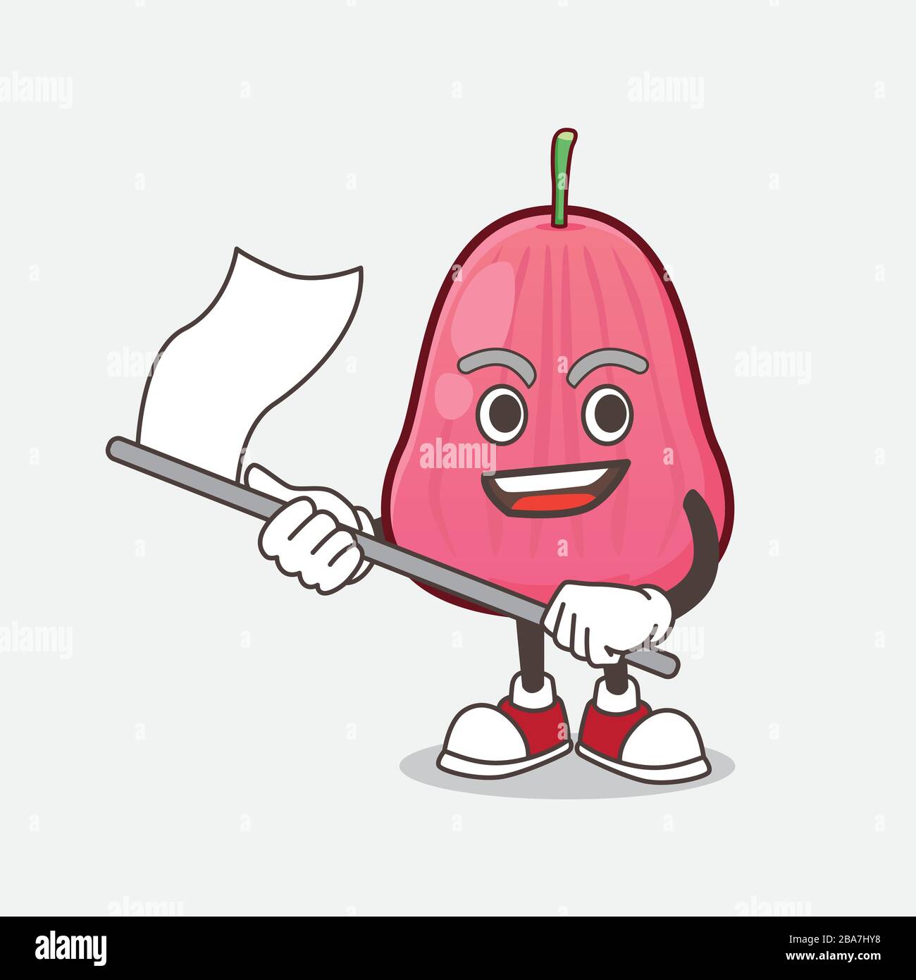 Pink Java Apple Mascot Character Vector Illustration Stock Vector Image ...
