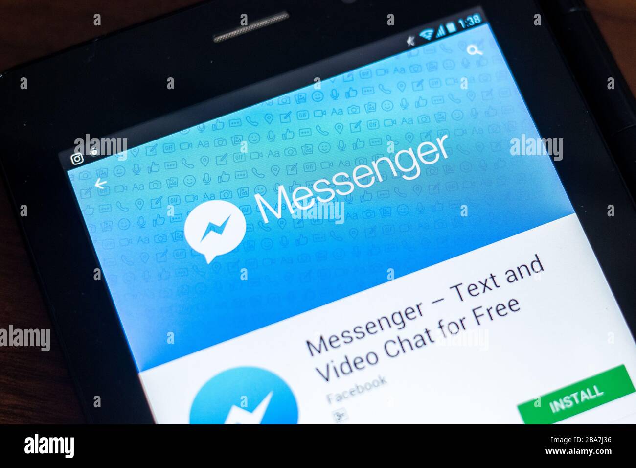 Ryazan, Russia - March 21, 2018 - Facebook Messenger app logo on a ...