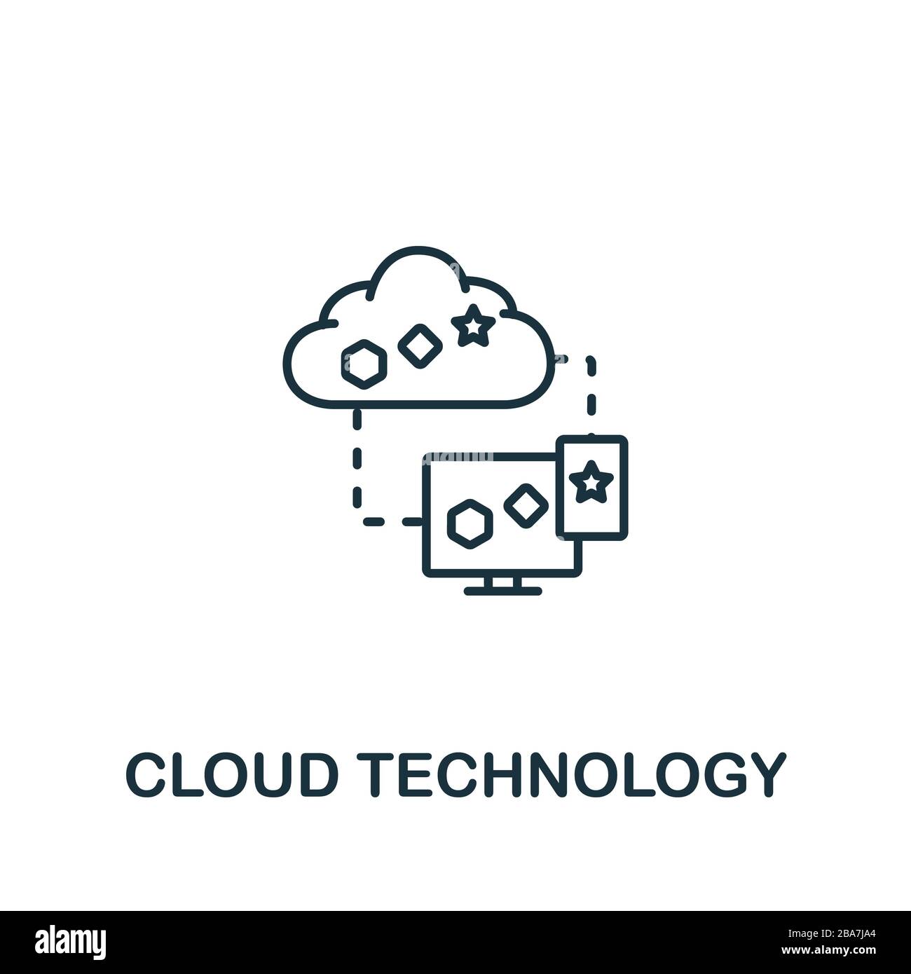 Cloud Technology icon from industry 4.0 collection. Simple line element ...