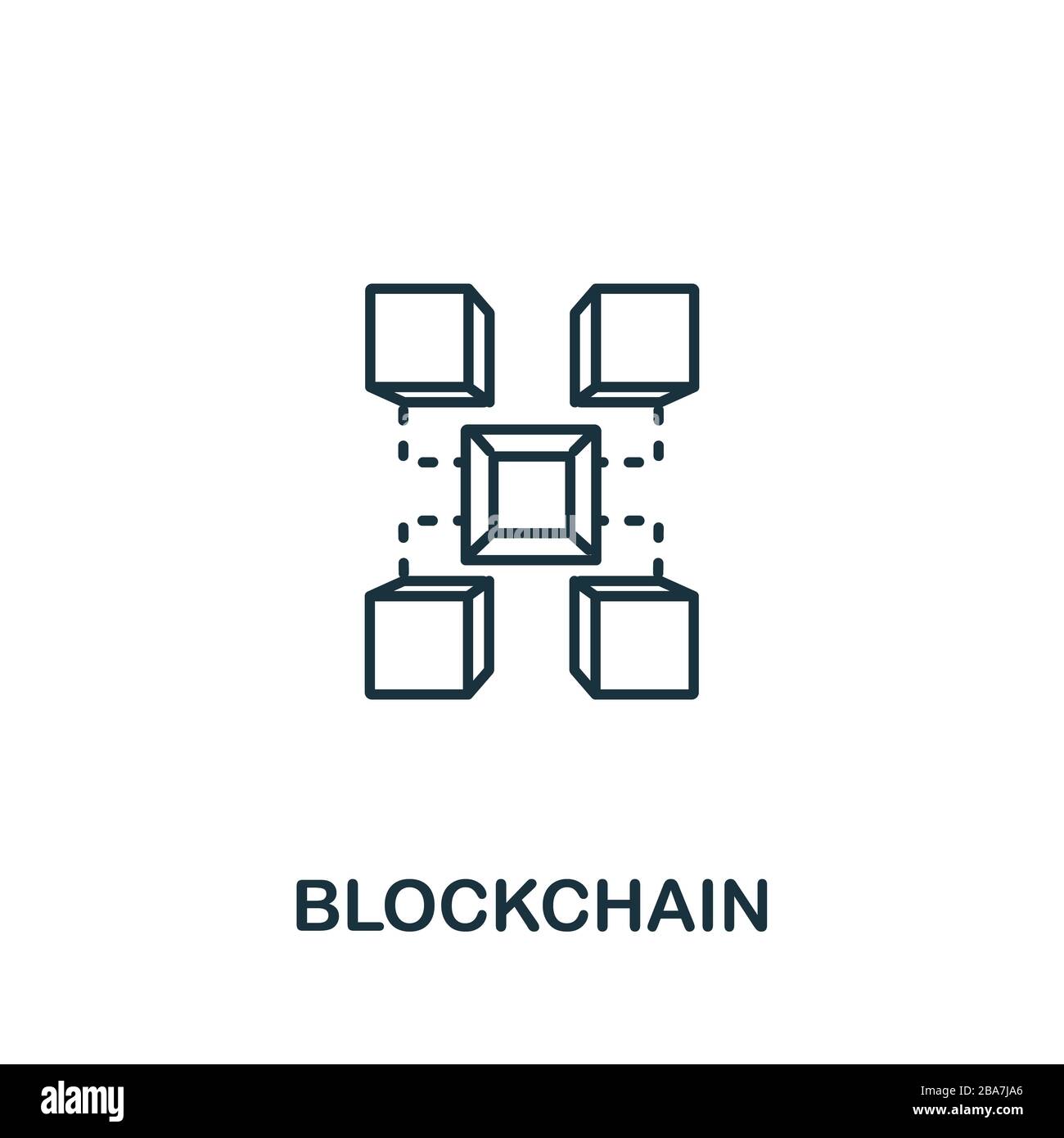 Blockchain icon from industry 4.0 collection. Simple line element ...