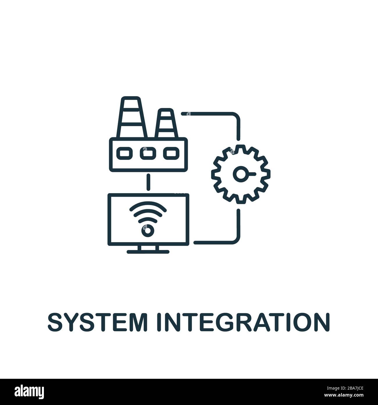 Systems Integration icon from industry 4.0 collection. Simple line ...