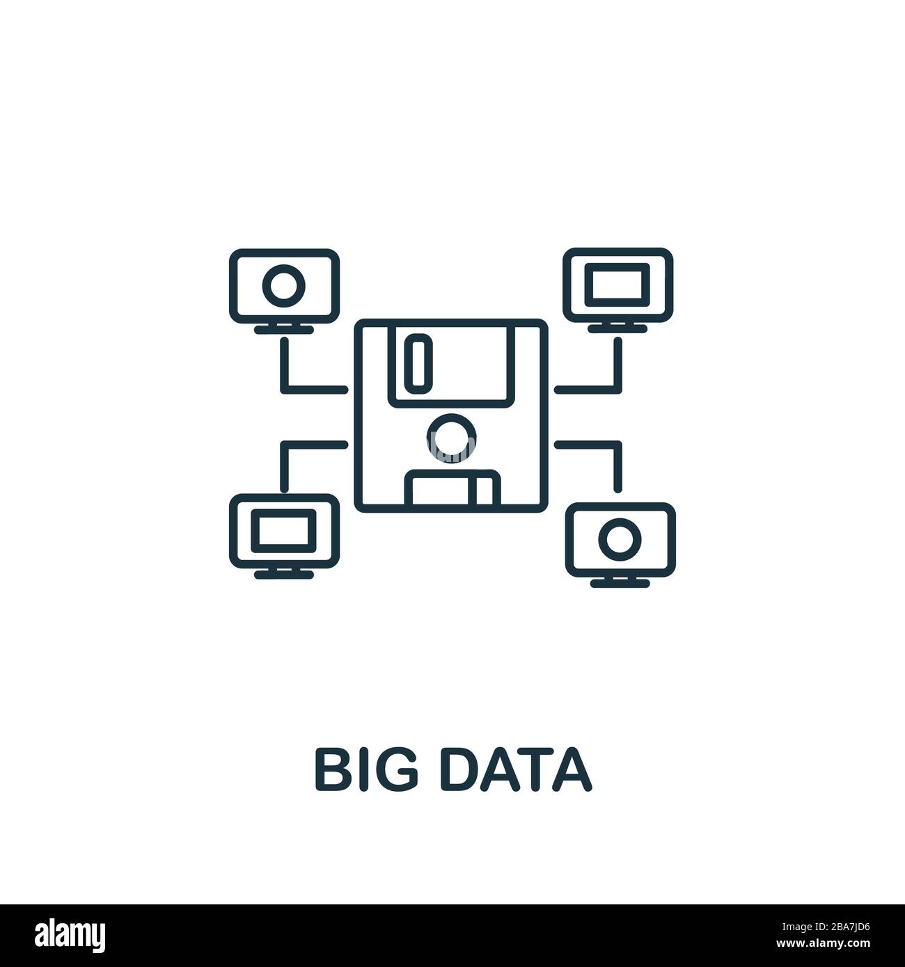 Big Data icon from industry 4.0 collection. Simple line element Big ...