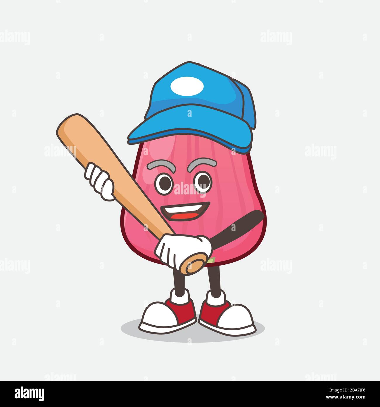 Pink Java Apple Mascot Character Vector Illustration Stock Vector Image ...