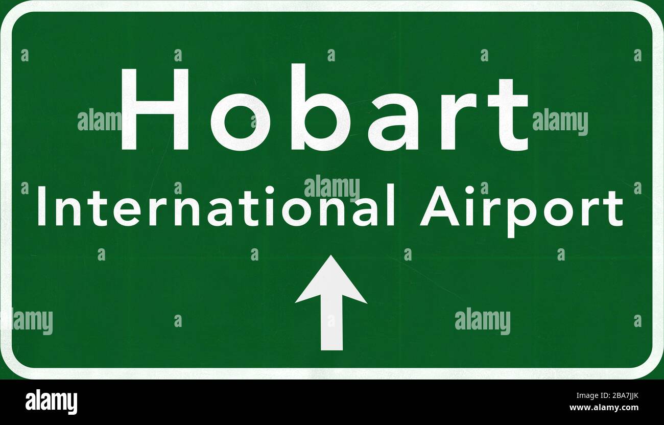 Hobart Australia International Airport Highway Sign 2D Illustration ...