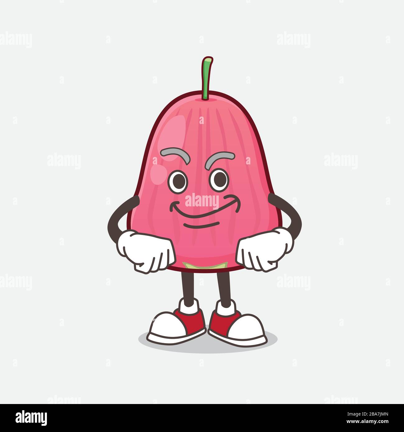 Pink Java Apple Mascot Character Vector Illustration Stock Vector Image ...