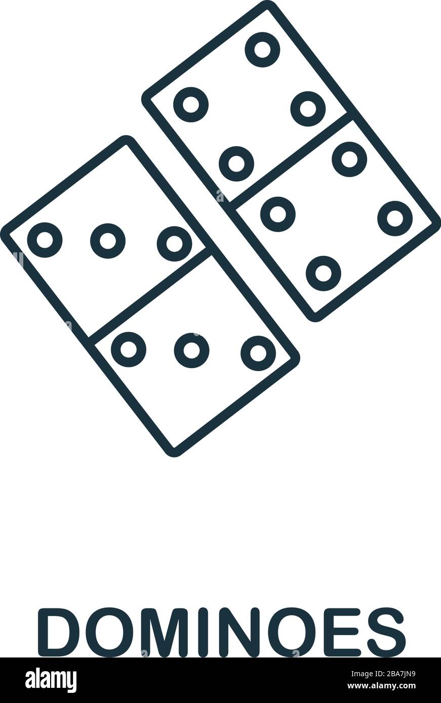 Dominoes icon from hobbies collection. Simple line element Dominoes ...
