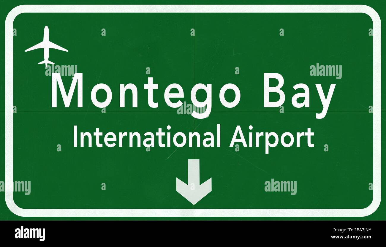 Jamaica Sangster Montego Bay International Airport Highway Sign 2D ...