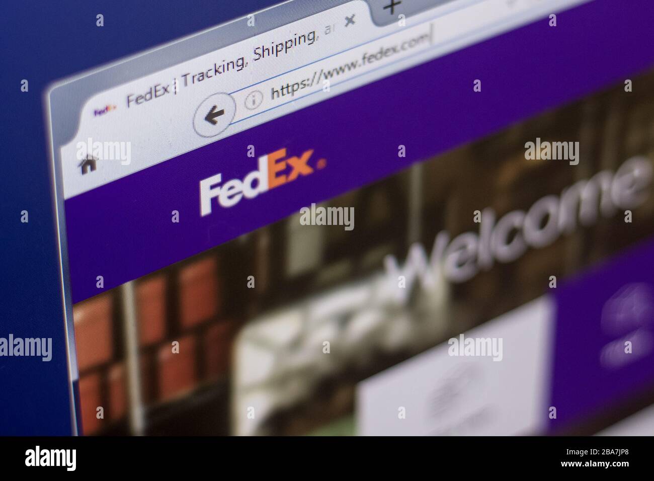 Ryazan, Russia - March 01, 2018 - Homepage of FedEx shipping service on ...