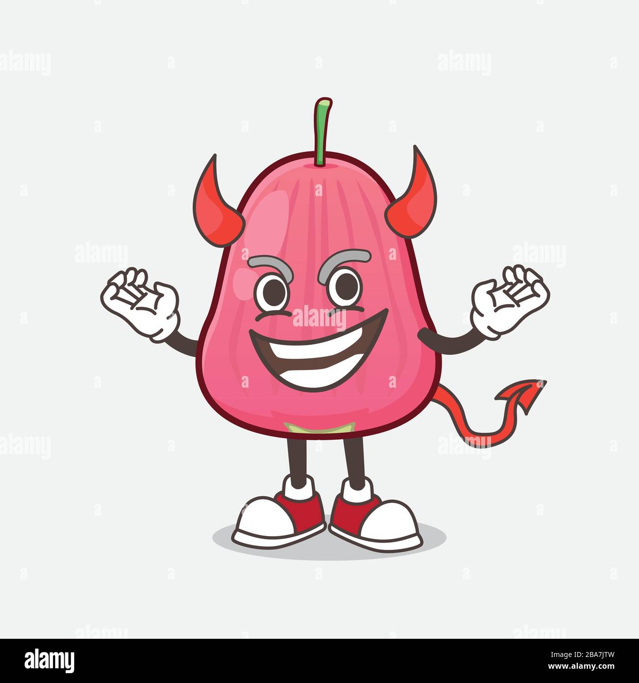 Pink Java Apple Mascot Character Vector Illustration Stock Vector Image ...