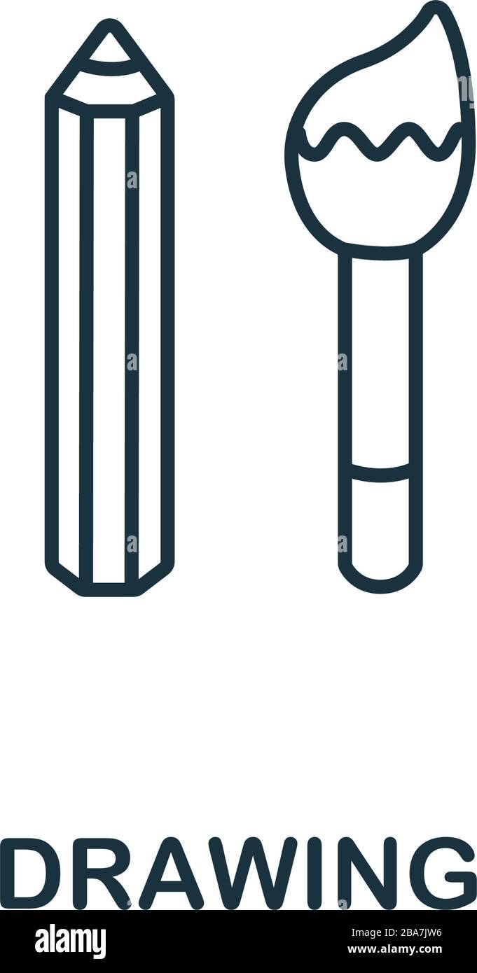 Drawing icon from hobbies collection. Simple line element Drawing ...