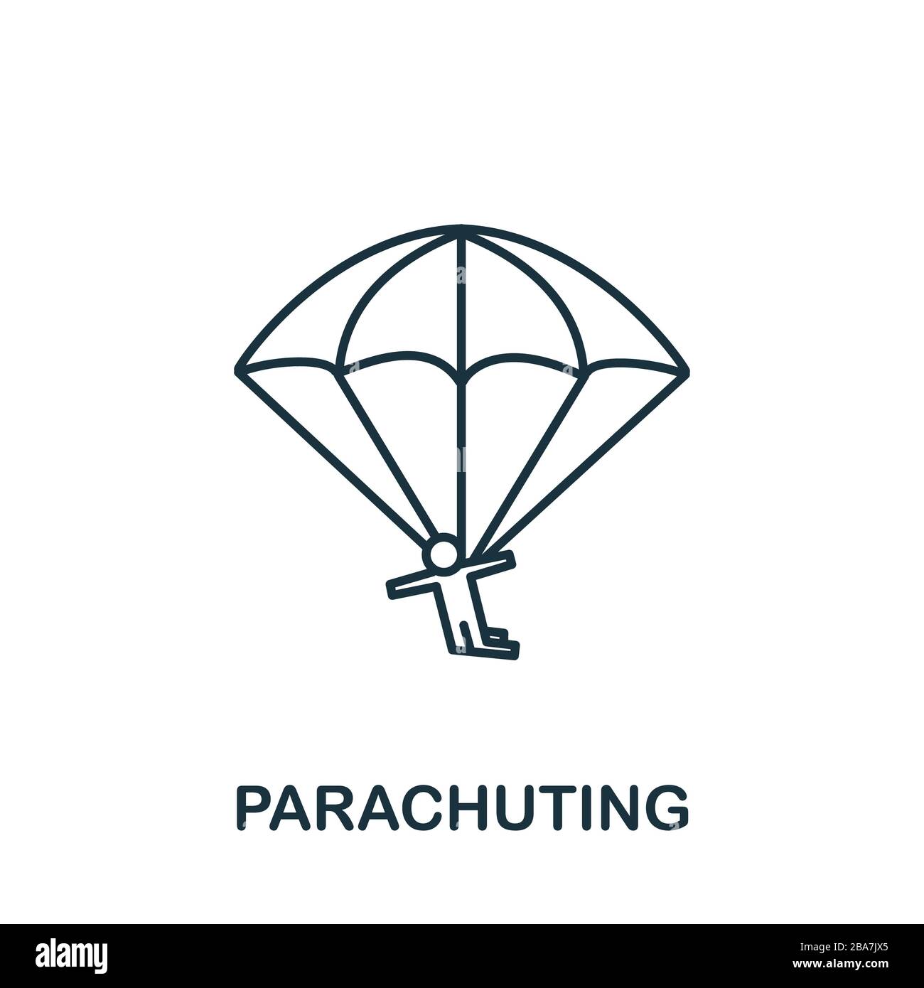 Parachuting icon from hobbies collection. Simple line element ...