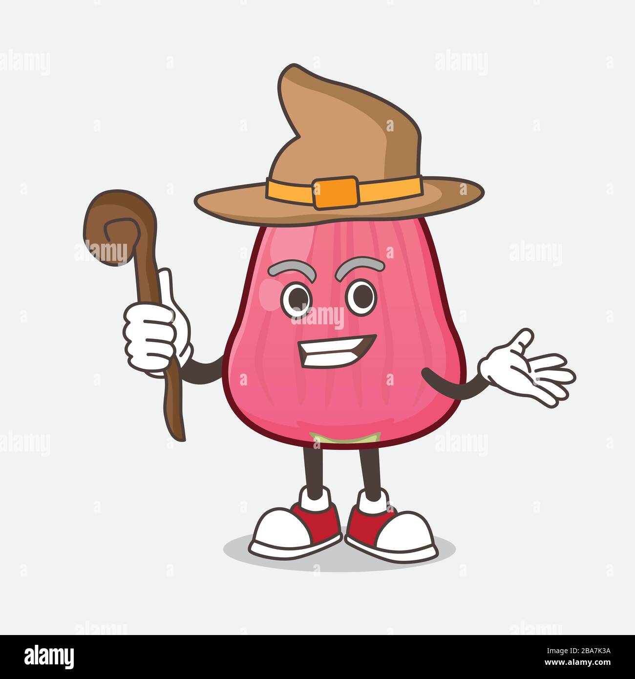 Pink Java Apple Mascot Character Vector Illustration Stock Vector Image ...