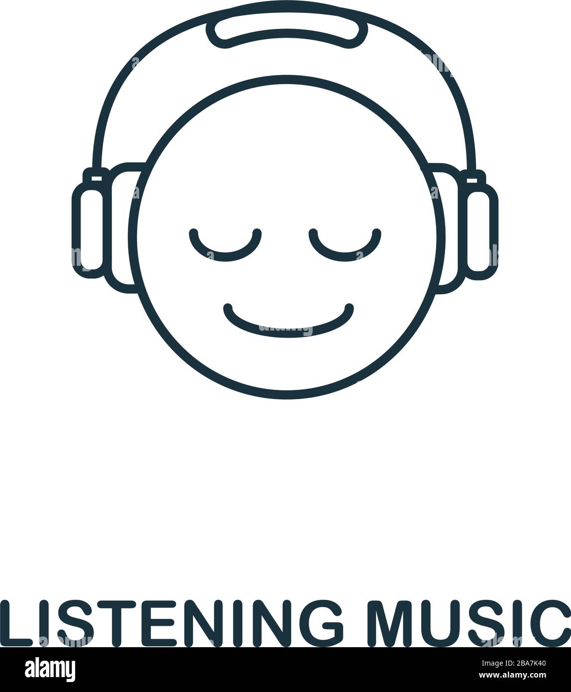 Listening Music icon from hobbies collection. Simple line element ...
