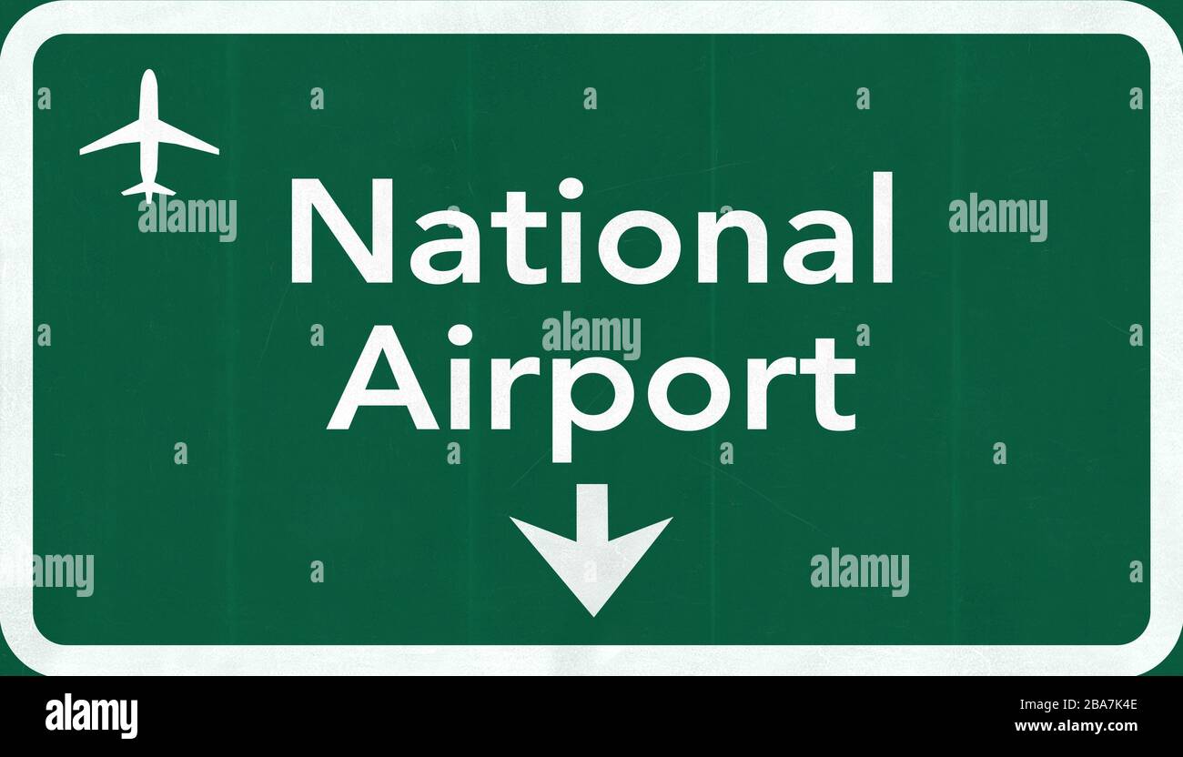 International Airport Highway Sign 2D Illustration Stock Photo - Alamy