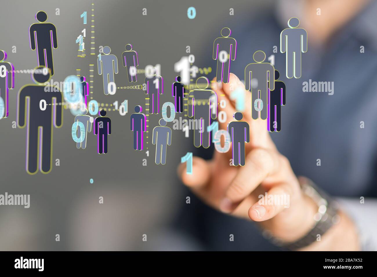 A connected symbols for digital, interactive and global communication ...