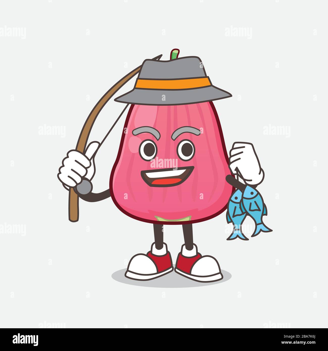 Pink Java Apple Mascot Character Vector Illustration Stock Vector Image ...