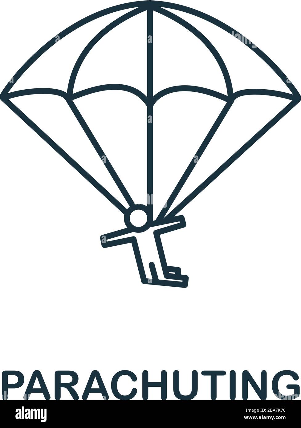 Parachuting icon from hobbies collection. Simple line element ...