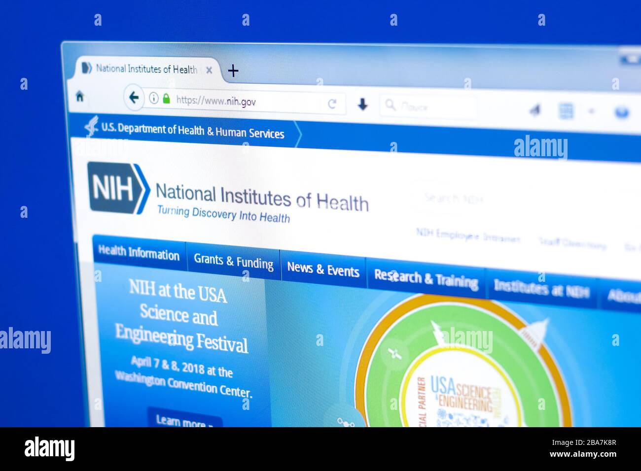 Ryazan, Russia - March 28, 2018 - Homepage of National Institute of ...