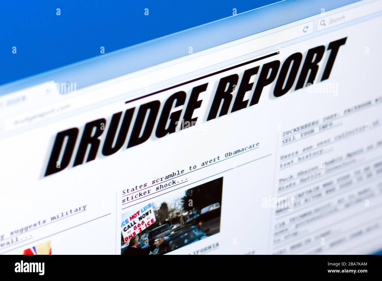 Ryazan, Russia - March 28, 2018 - Homepage of Drudge Report website on ...