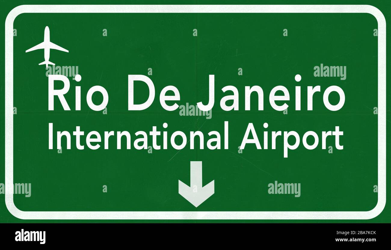 Rio De Janeiro Brazil International Airport Highway Sign 2D ...