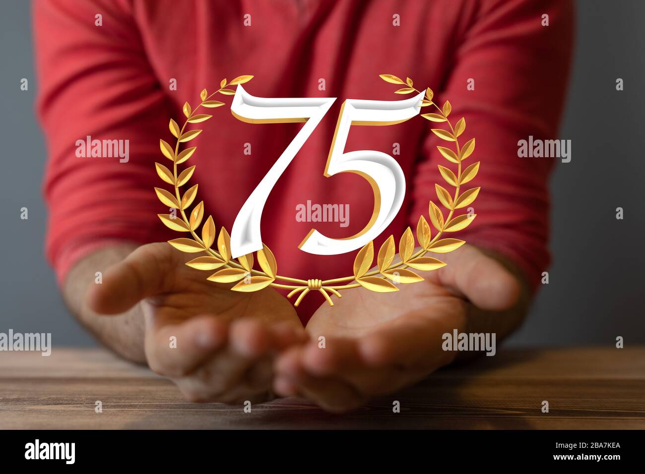 A 75 years anniversary celebration logotype with elegant celebration ...