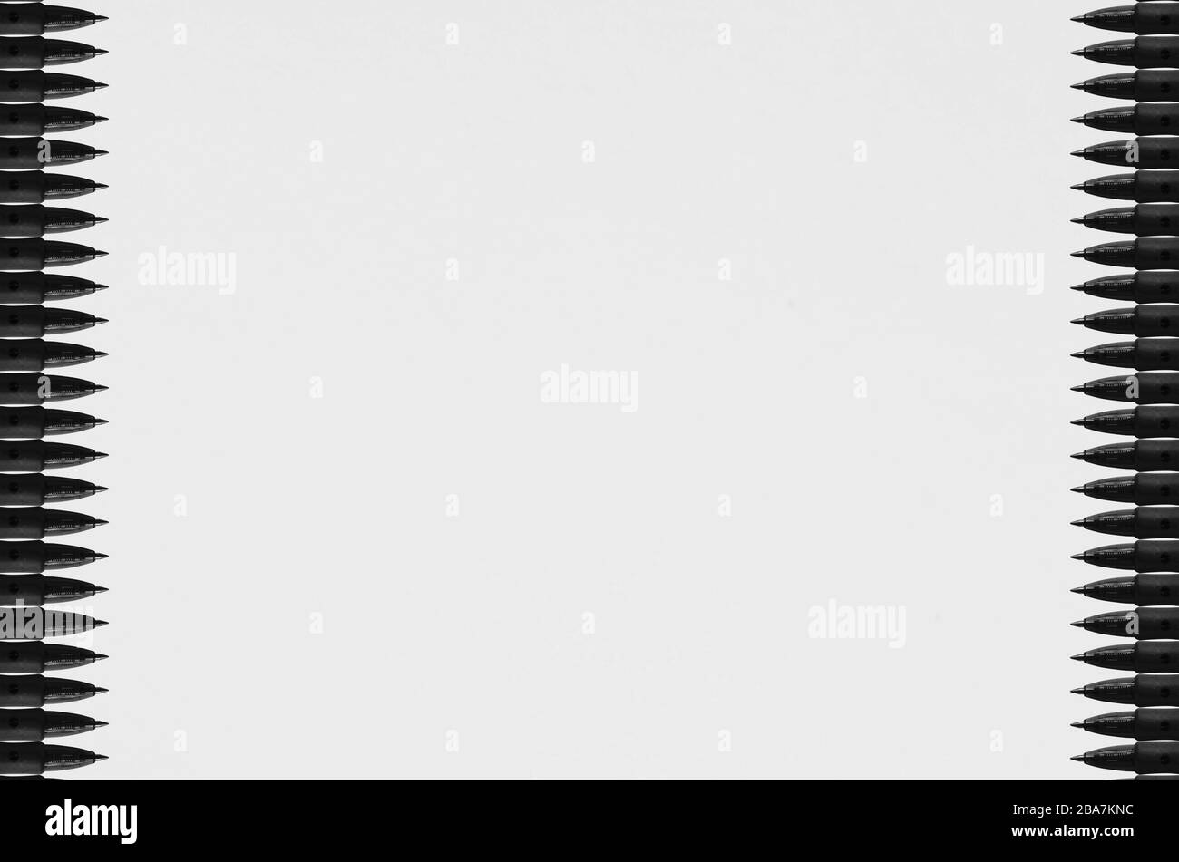 Frame made with pen on white background from the top view has space for ...