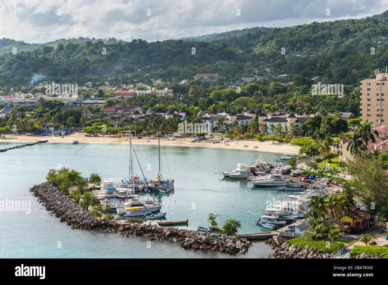 Ocho Rios, Jamaica - April 22, 2019: Coastline view with Ocho Rios Bay ...