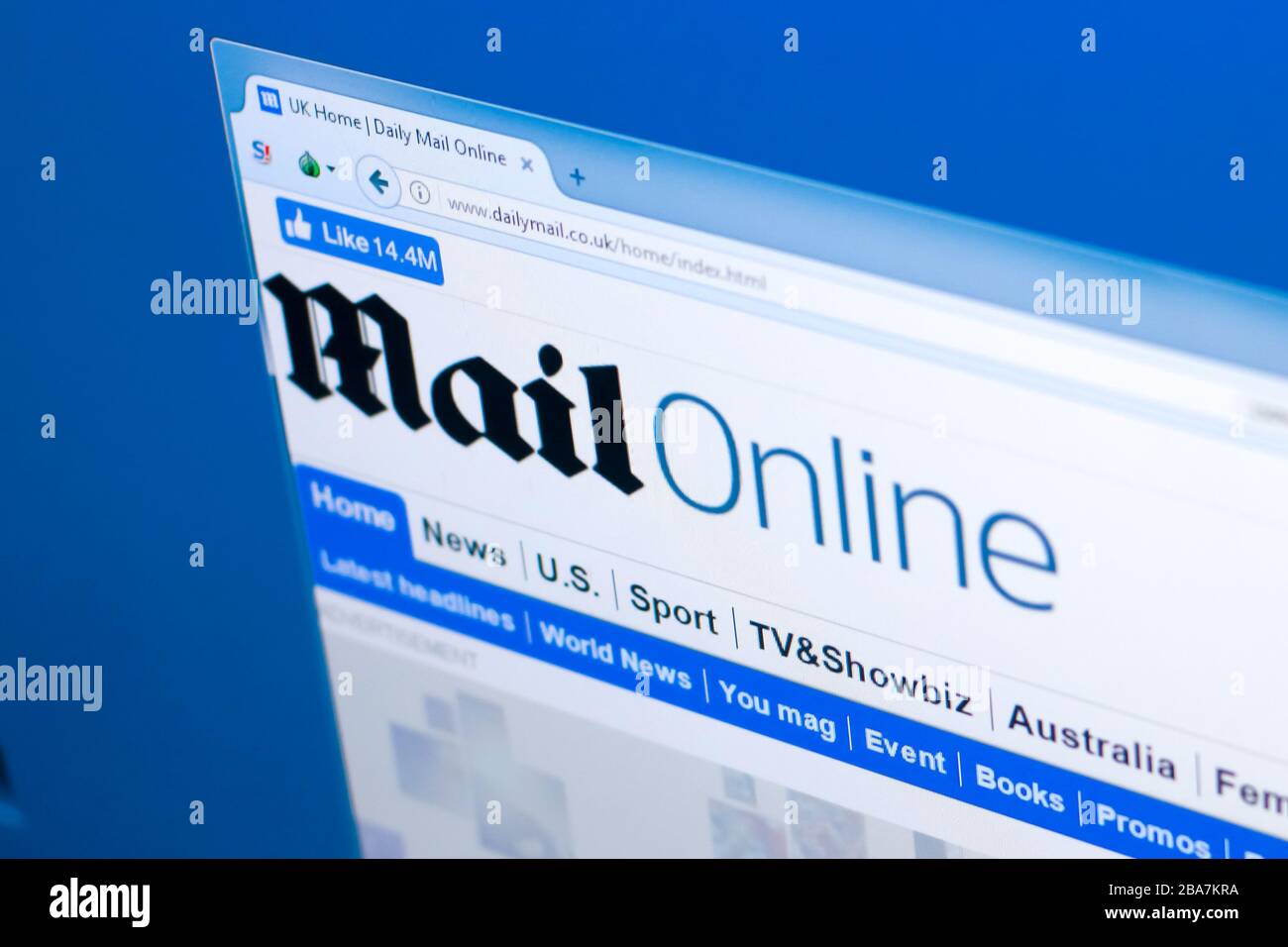 Ryazan, Russia - March 28, 2018 - Homepage of DailyMail online on the ...