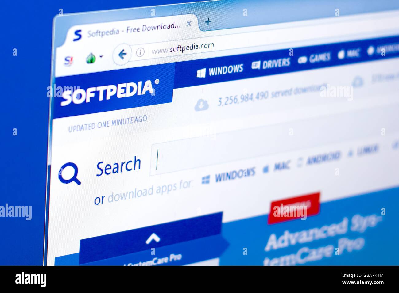 Ryazan, Russia - March 28, 2018 - Homepage of SoftPedia website on ...