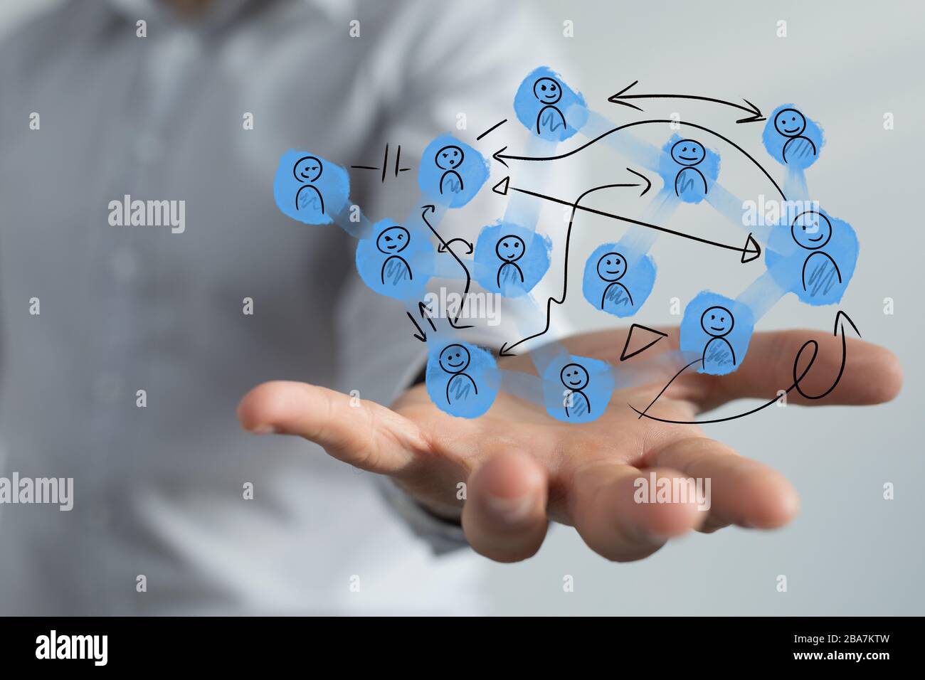 A team work connection digital concept Stock Photo - Alamy