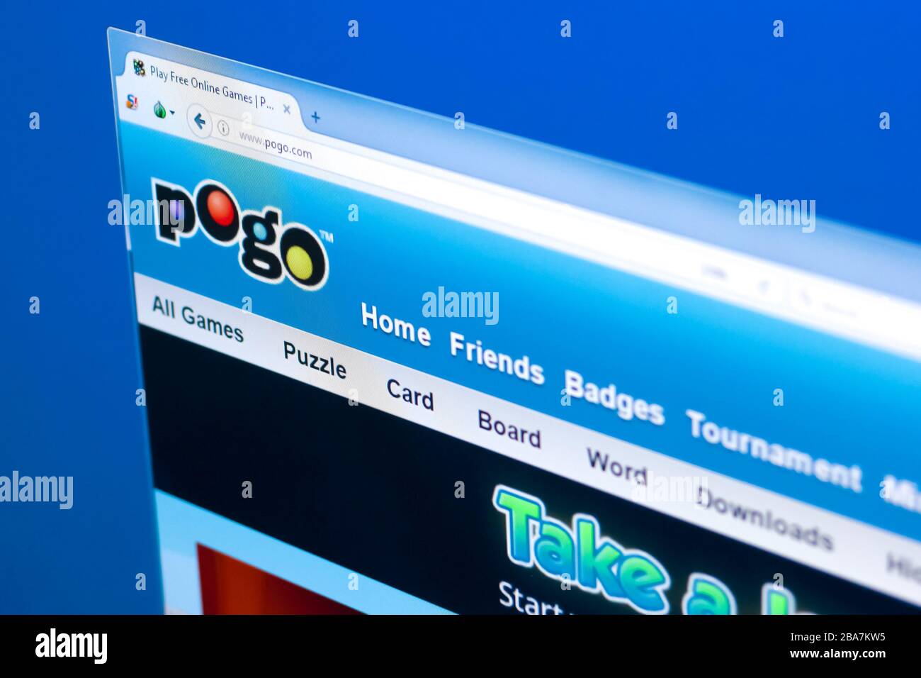 Ryazan, Russia - March 28, 2018 - Homepage of Pogo - games site on the ...