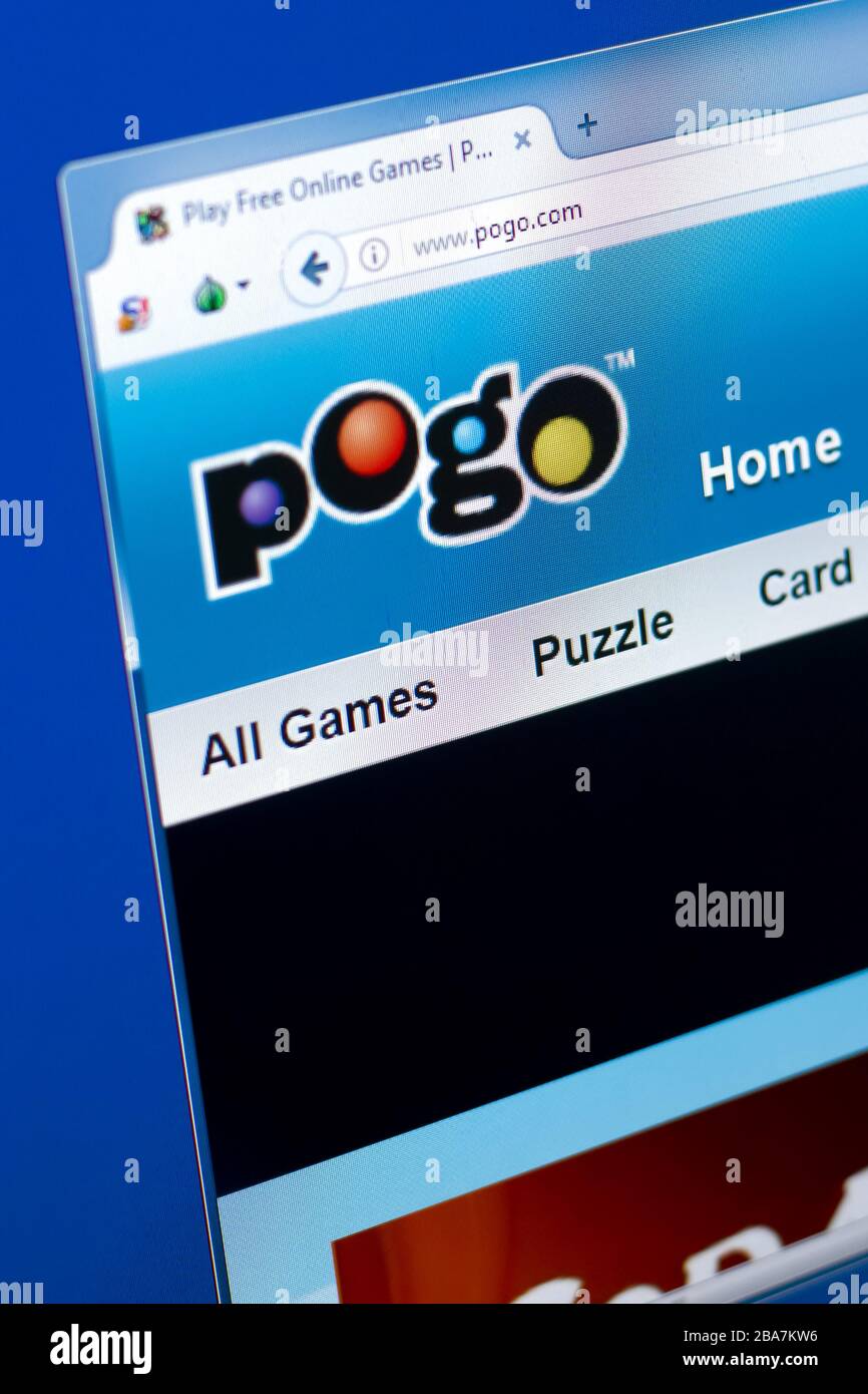 Ryazan, Russia - March 28, 2018 - Homepage of Pogo - games site on the ...