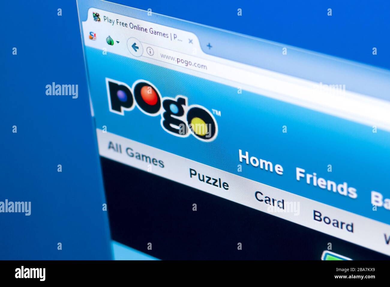 Ryazan, Russia - March 28, 2018 - Homepage of Pogo - games site on the ...