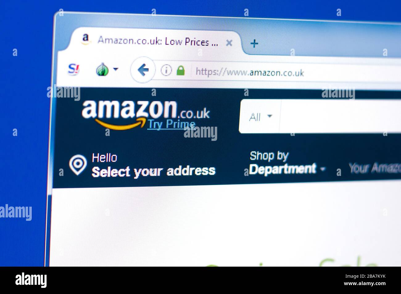 Ryazan, Russia - March 28, 2018 - Homepage of britain Amazon service on ...