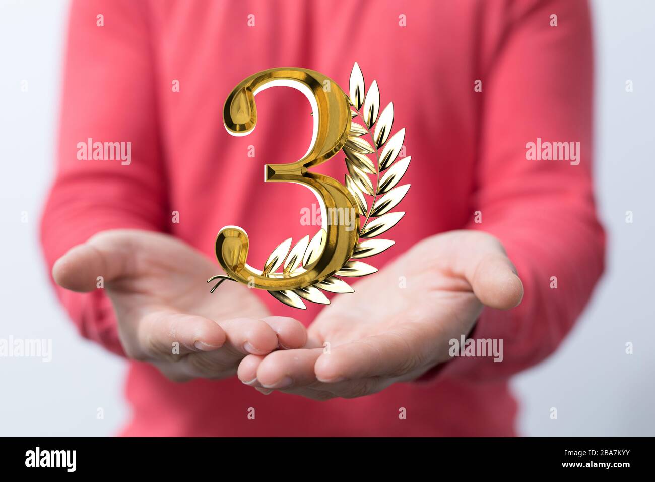 A 3d 3 Years or award Anniversary Illustration Stock Photo - Alamy