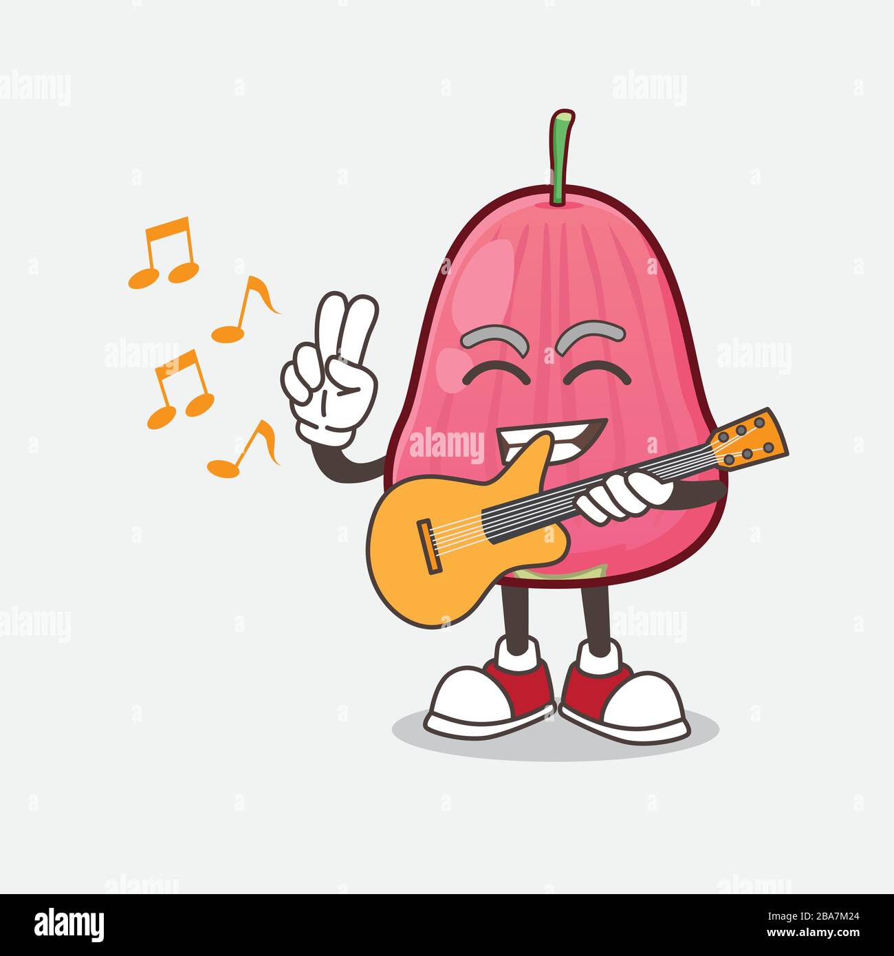 Pink Java Apple Mascot Character Vector Illustration Stock Vector Image ...