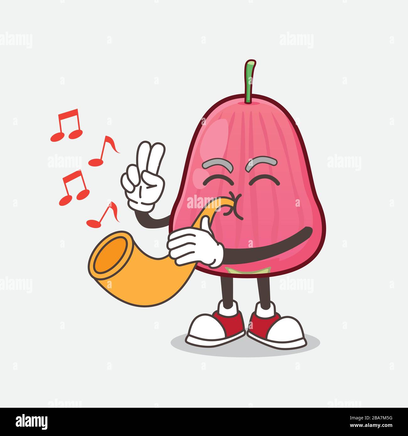 Pink Java Apple Mascot Character Vector Illustration Stock Vector Image ...
