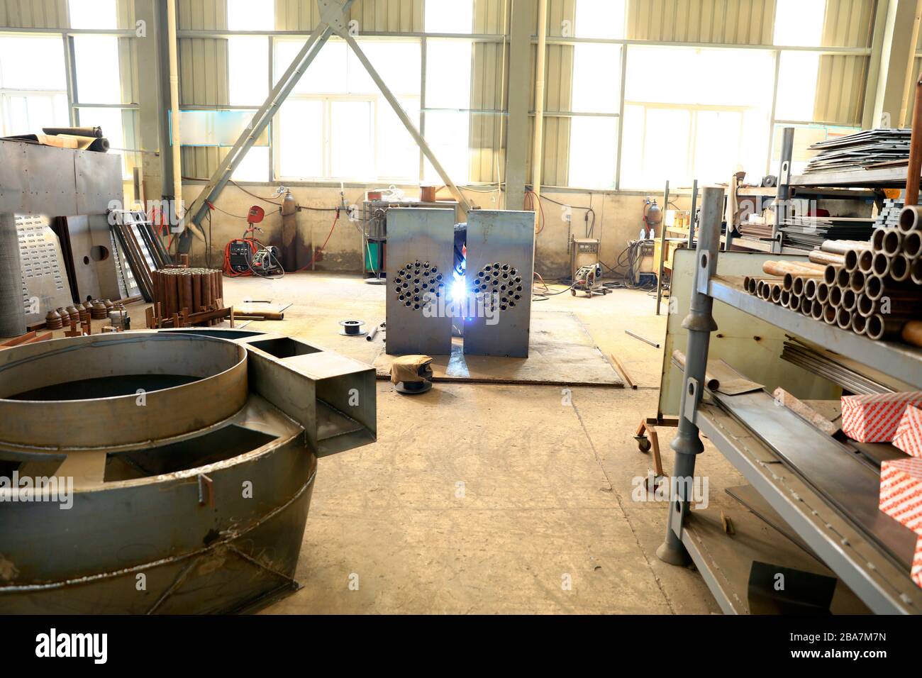 The workshop and equipment of an agricultural machinery factory Stock ...