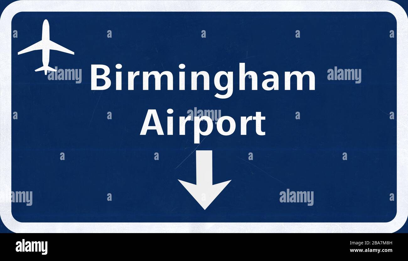 Birmingham England United Kingdom Airport Highway Sign 2D Illustration ...