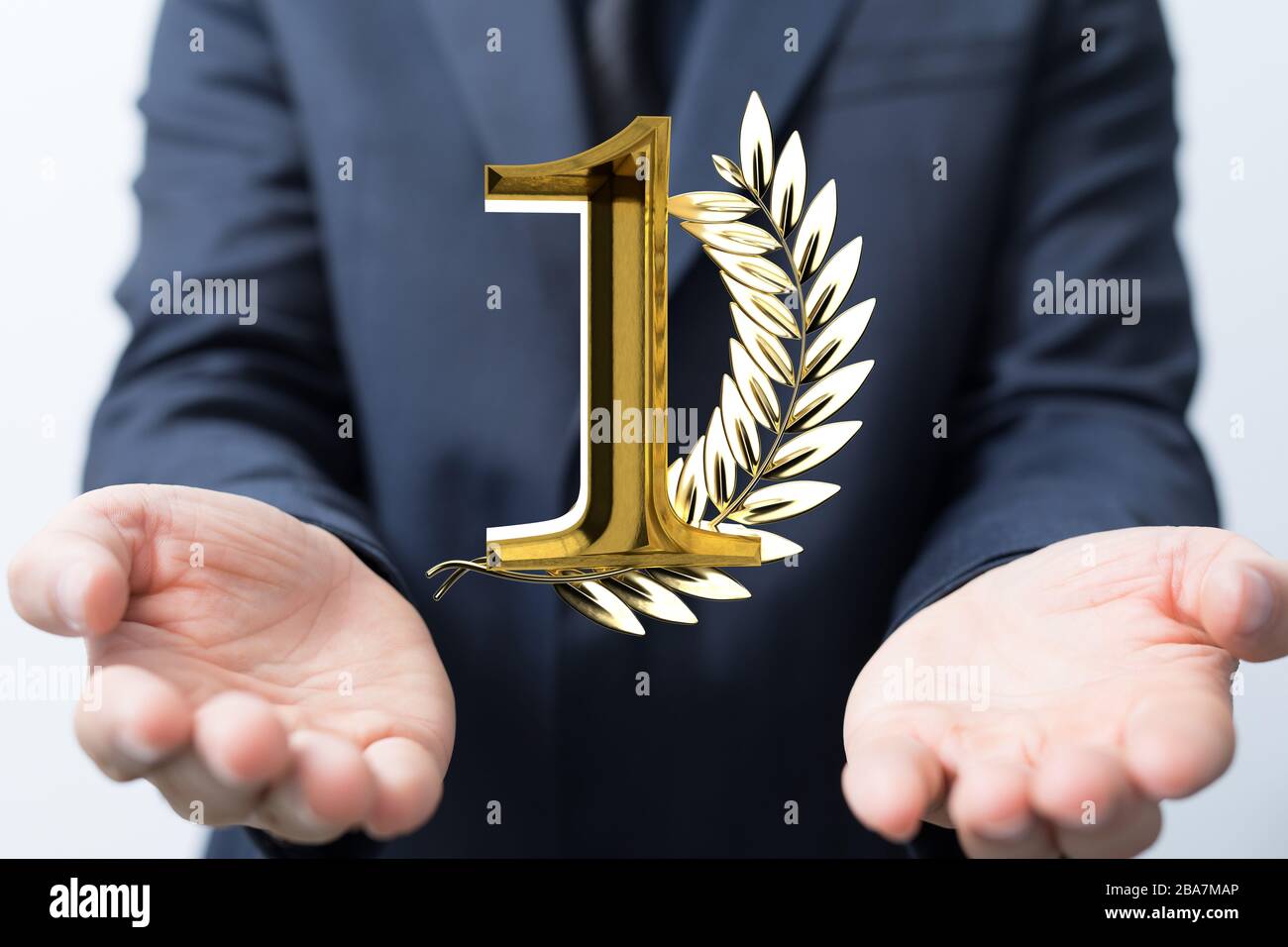 A First or one Years award Digital number award Anniversary 3d Stock ...