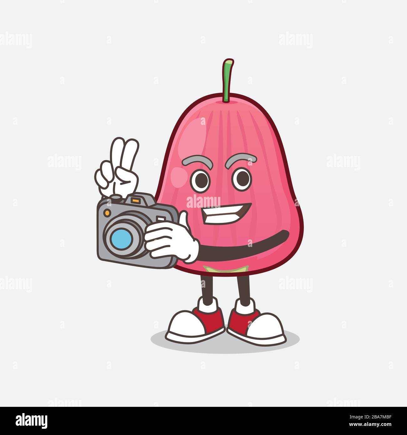 Pink Java Apple Mascot Character Vector Illustration Stock Vector Image ...