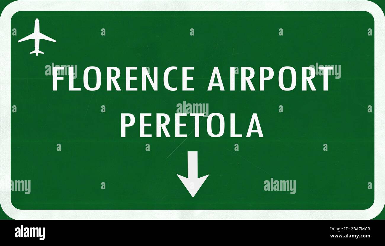 Firenze Italy Airport Highway Sign 2D Illustration Stock Photo - Alamy