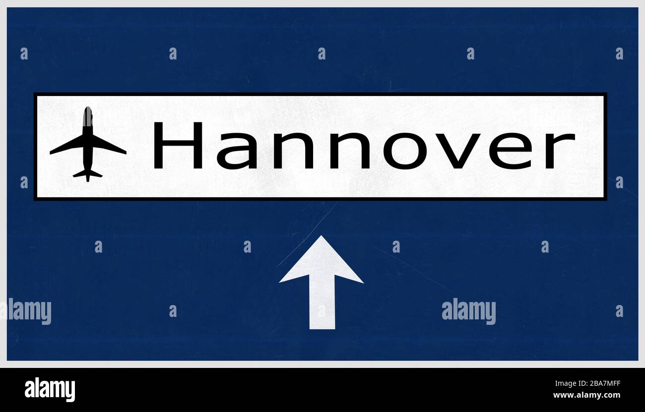 Hannover Germany Airport Highway Sign 2D Illustration Stock Photo - Alamy