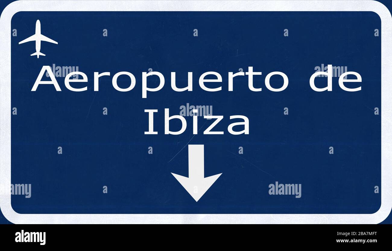 Ibiza Spain Airport Highway Sign 2D Illustration Stock Photo - Alamy