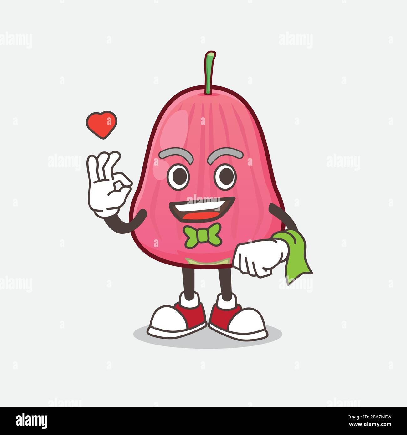 Pink Java Apple Mascot Character Vector Illustration Stock Vector Image ...